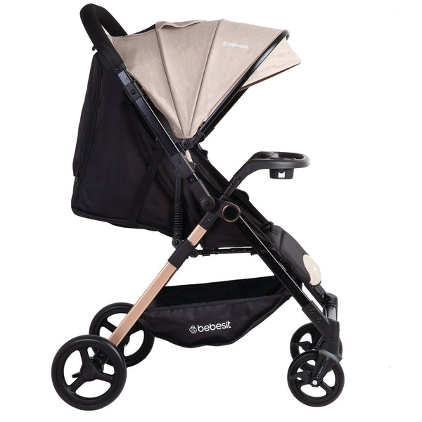 Coche de Paseo City Reversible con Bandeja Beige — Bebesit