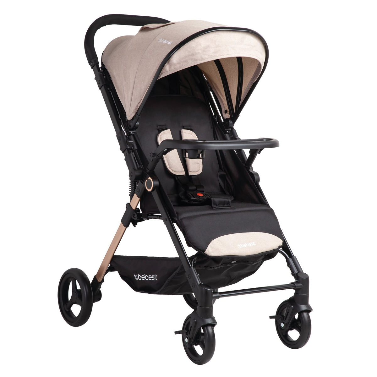 Coche de Paseo City Reversible con Bandeja Beige — Bebesit