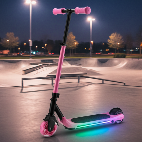 Monopatín Eléctrico Plegable E-Scooter 60W 24V2000mah Rosado — Bebesit